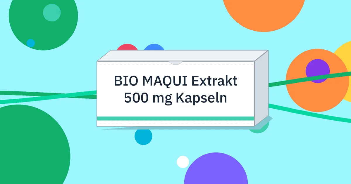 Symbolbild: Packung mit der Aufschrift BIO MAQUI Extrakt 500 mg Kapseln (PZN 09462877) – Verfügbarkeit und Bezug in Apotheken in Frankfurt am Main