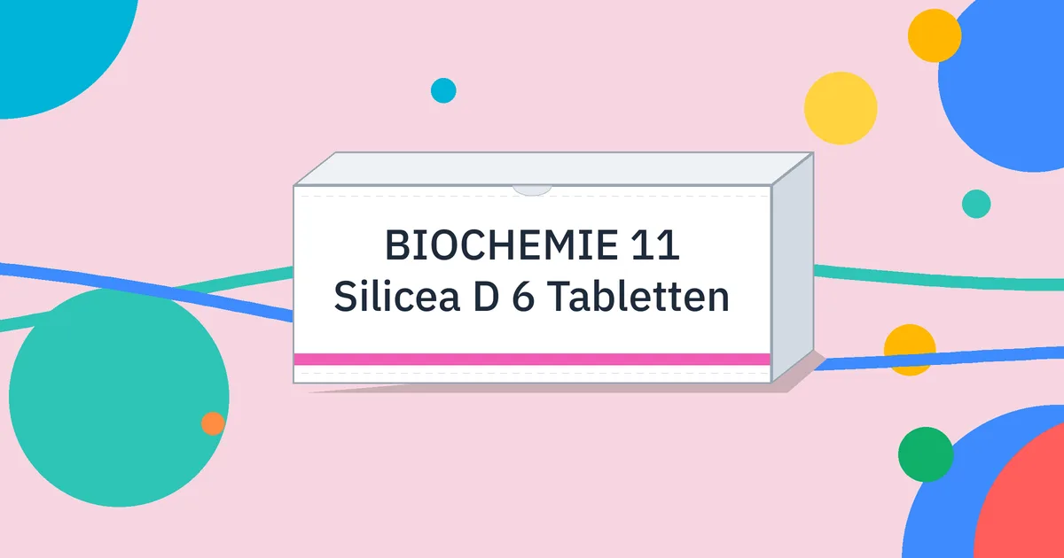 Symbolbild: Packung mit der Aufschrift BIOCHEMIE 11 Silicea D 6 Tabletten (PZN 01073998) – Verfügbarkeit und Bezug in Apotheken in Frankfurt am Main