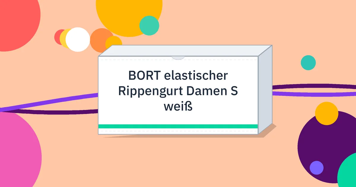 Symbolbild: Packung mit der Aufschrift BORT elastischer Rippengurt Damen S weiß (PZN 02740333) – Verfügbarkeit und Bezug in Apotheken in Frankfurt am Main