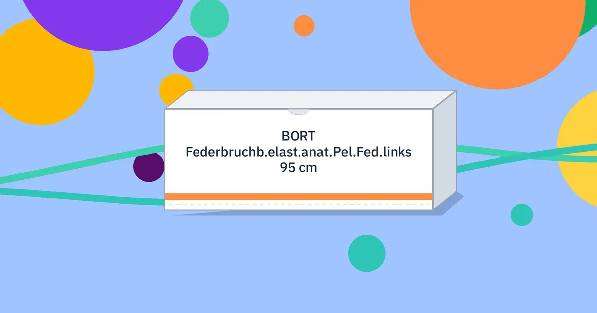Symbolbild: Packung mit der Aufschrift BORT Federbruchb.elast.anat.Pel.Fed.links 95 cm (PZN 07195840) – Verfügbarkeit und Bezug in Apotheken in Frankfurt am Main