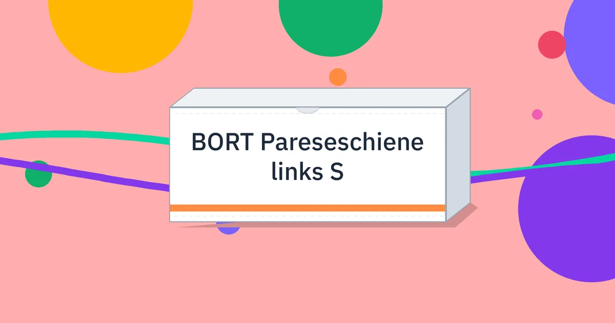 Symbolbild: Packung mit der Aufschrift BORT Pareseschiene links S (PZN 04384687) – Verfügbarkeit und Bezug in Apotheken in Frankfurt am Main