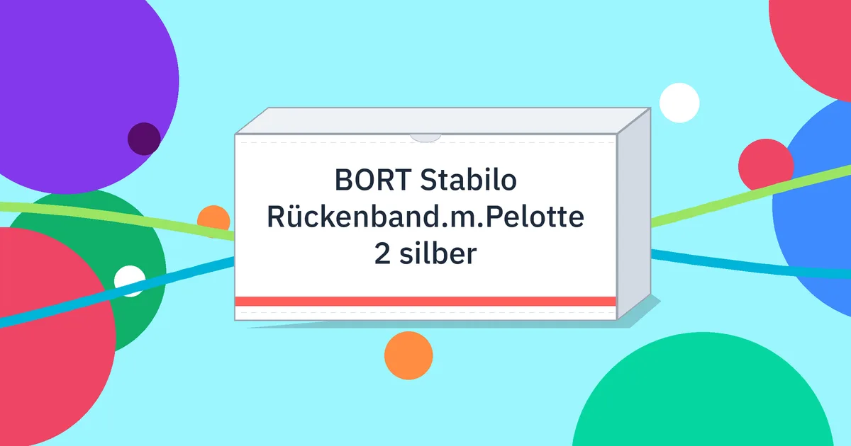 Symbolbild: Packung mit der Aufschrift BORT Stabilo Rückenband.m.Pelotte 2 silber (PZN 05872822) – Verfügbarkeit und Bezug in Apotheken in Frankfurt am Main