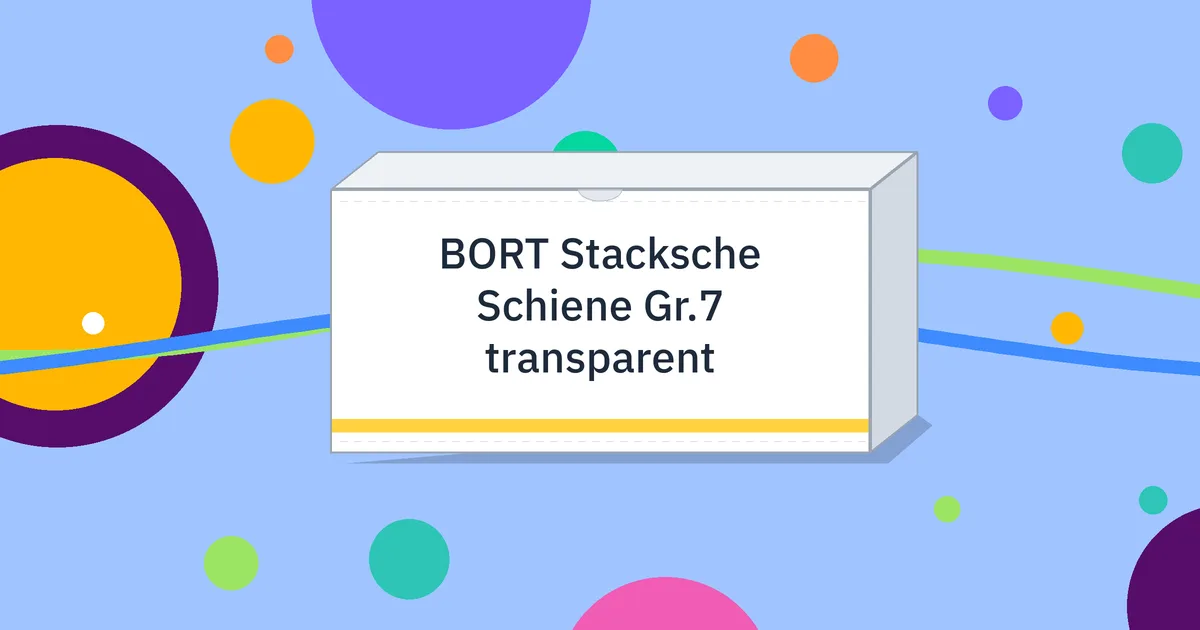 Symbolbild: Packung mit der Aufschrift BORT Stacksche Schiene Gr.7 transparent (PZN 02736768) – Verfügbarkeit und Bezug in Apotheken in Frankfurt am Main