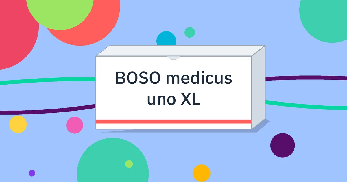 Symbolbild: Packung mit der Aufschrift BOSO medicus uno XL (PZN 07147545) – Verfügbarkeit und Bezug in Apotheken in Frankfurt am Main