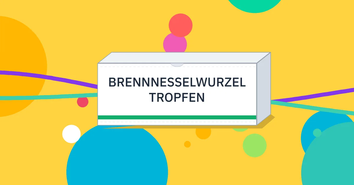 Symbolbild: Packung mit der Aufschrift BRENNNESSELWURZEL TROPFEN (PZN 14281876) – Verfügbarkeit und Bezug in Apotheken in Frankfurt am Main