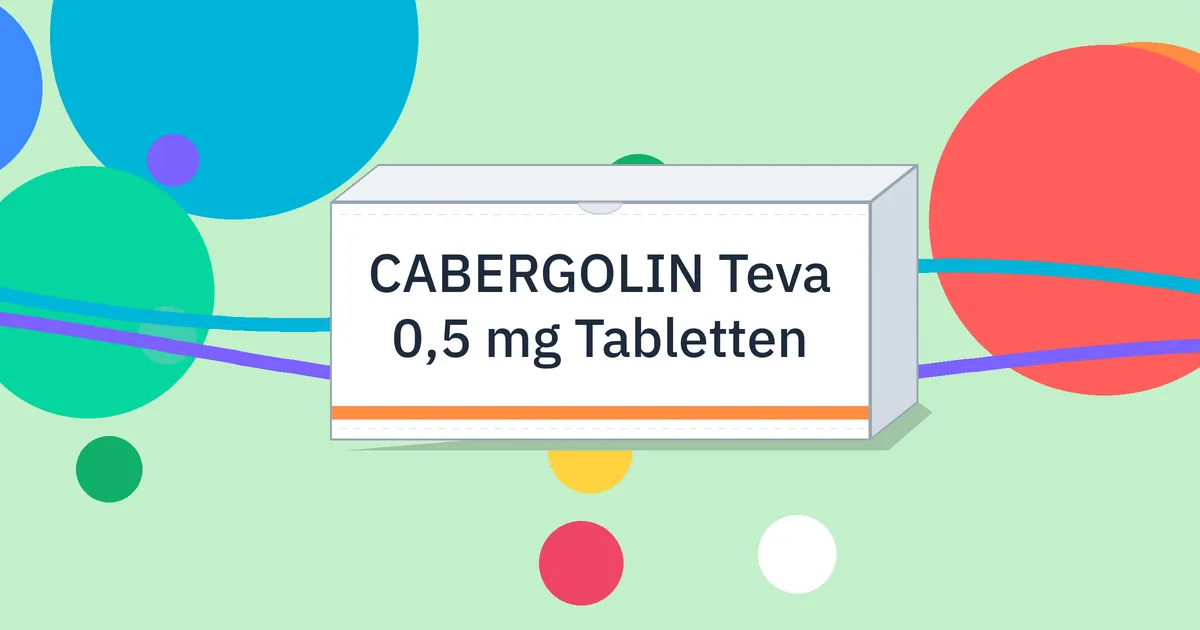 Symbolbild: Packung mit der Aufschrift CABERGOLIN Teva 0,5 mg Tabletten (PZN 09191823) – Verfügbarkeit und Bezug in Apotheken in Frankfurt am Main
