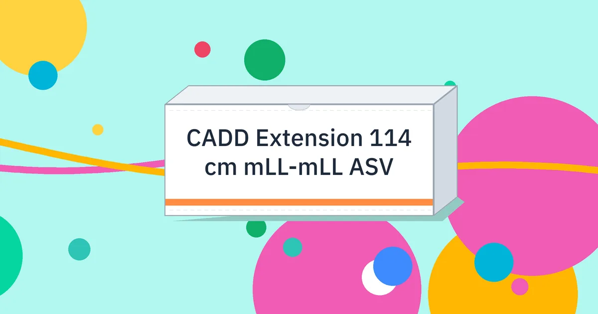Symbolbild: Packung mit der Aufschrift CADD Extension 114 cm mLL-mLL ASV (PZN 16803965) – Verfügbarkeit und Bezug in Apotheken in Frankfurt am Main