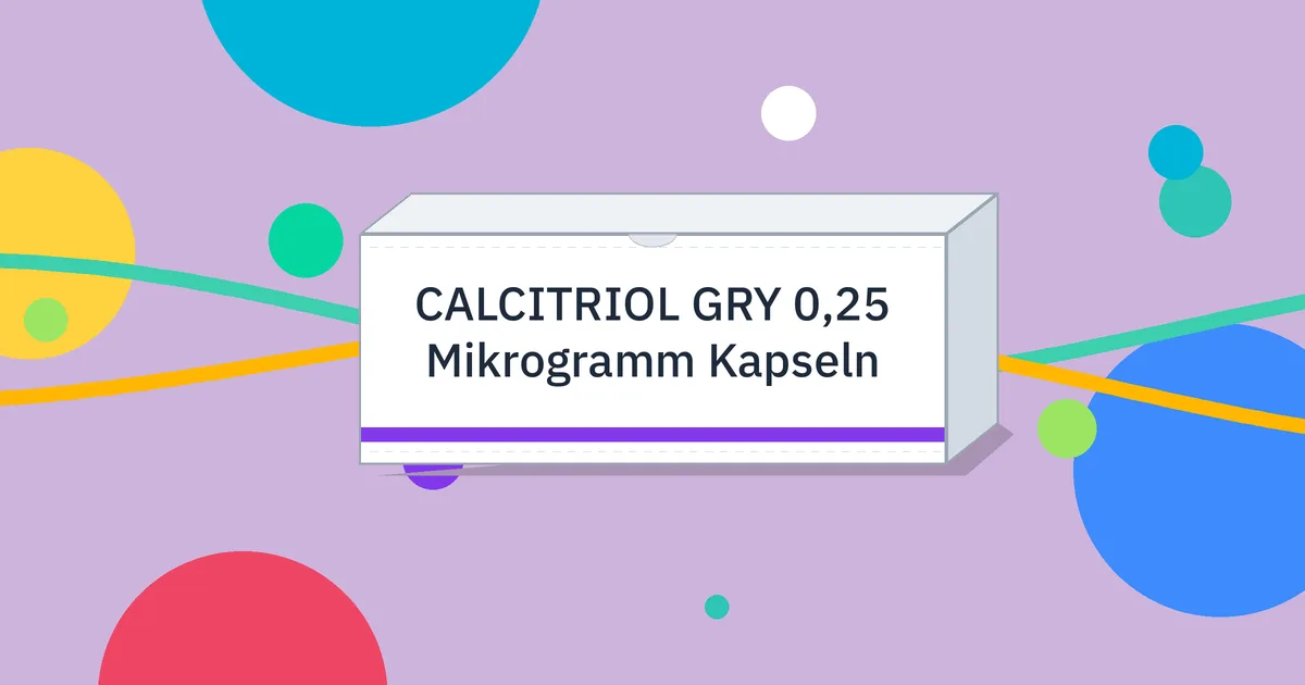 Symbolbild: Packung mit der Aufschrift CALCITRIOL GRY 0,25 Mikrogramm Kapseln (PZN 06706468) – Verfügbarkeit und Bezug in Apotheken in Frankfurt am Main