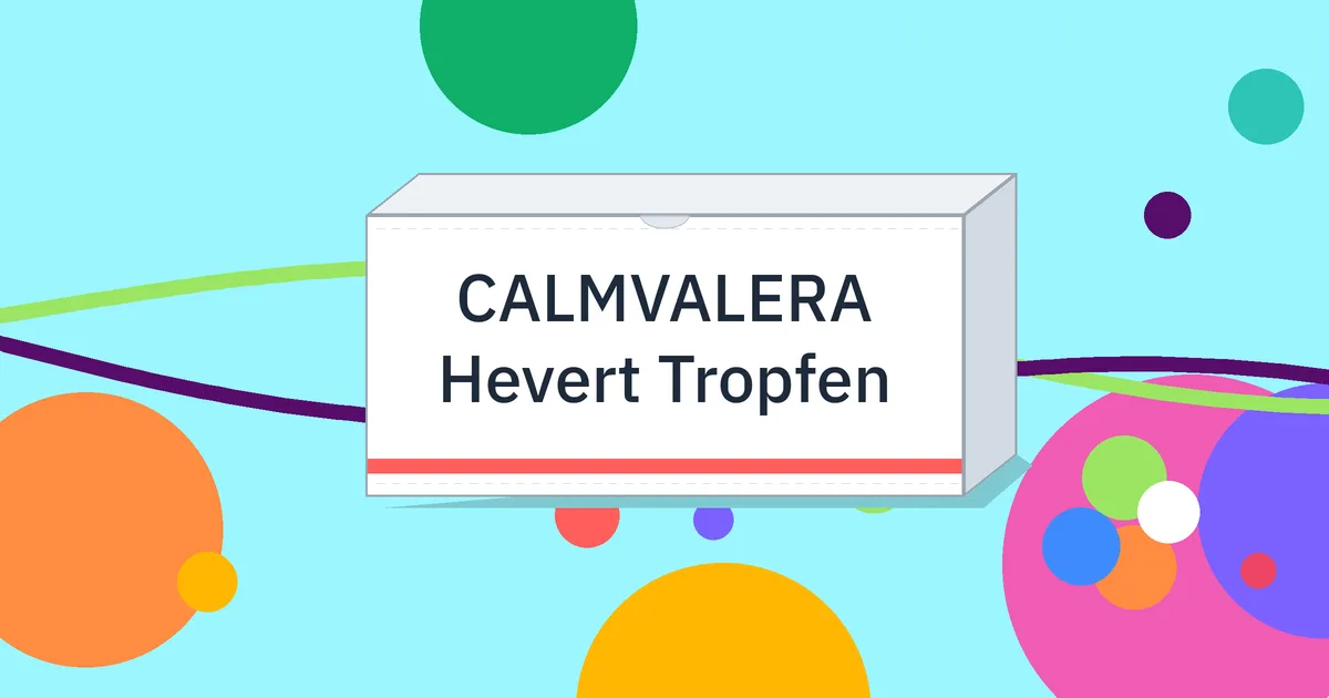 Symbolbild: Packung mit der Aufschrift CALMVALERA Hevert Tropfen (PZN 06560438) – Verfügbarkeit und Bezug in Apotheken in Frankfurt am Main