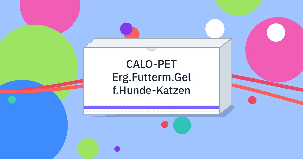 Symbolbild: Packung mit der Aufschrift CALO-PET Erg.Futterm.Gel f.Hunde-Katzen (PZN 19712559) – Verfügbarkeit und Bezug in Apotheken in Frankfurt am Main