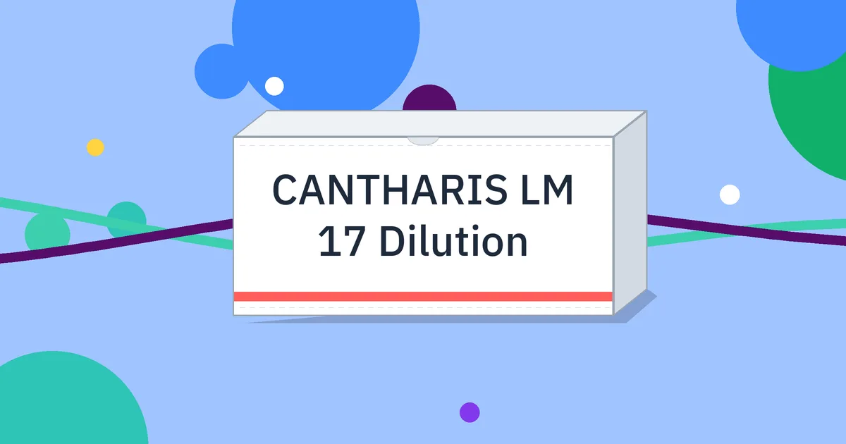 Symbolbild: Packung mit der Aufschrift CANTHARIS LM 17 Dilution (PZN 12808256) – Verfügbarkeit und Bezug in Apotheken in Frankfurt am Main