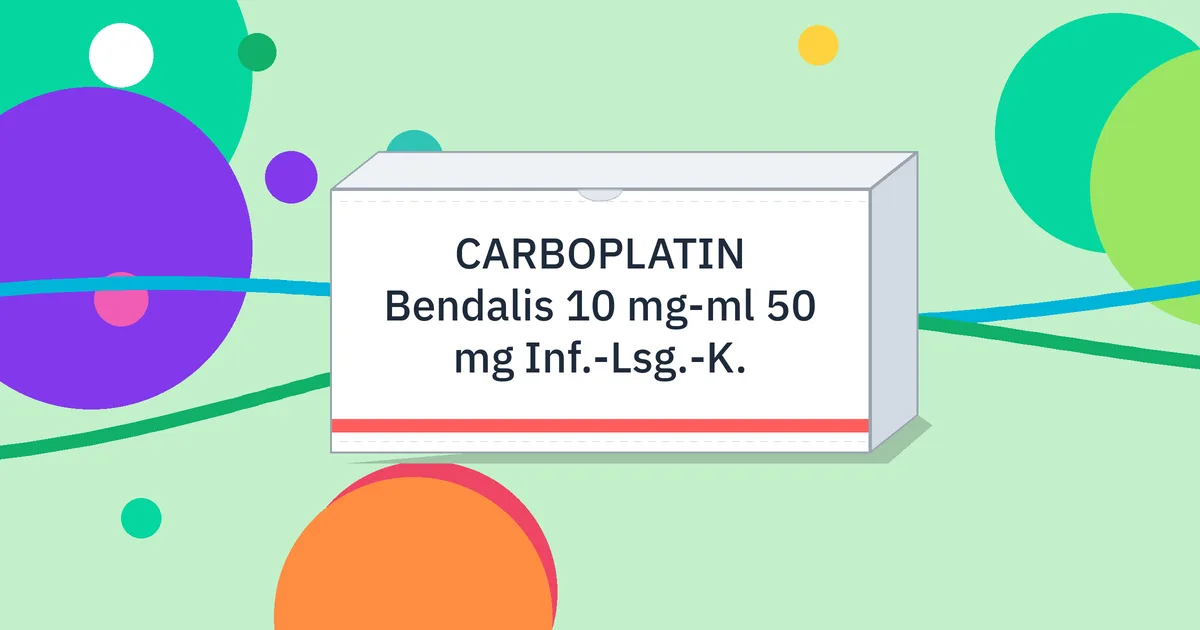 Symbolbild: Packung mit der Aufschrift CARBOPLATIN Bendalis 10 mg-ml 50 mg Inf.-Lsg.-K. (PZN 09492393) – Verfügbarkeit und Bezug in Apotheken in Frankfurt am Main