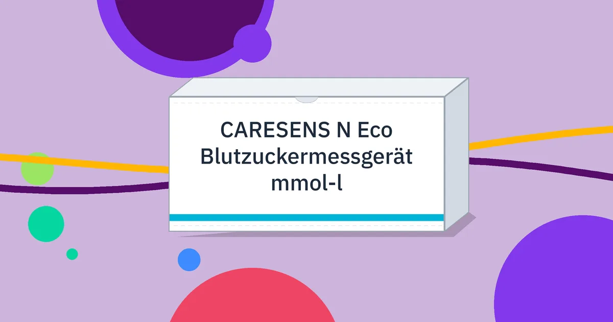 Symbolbild: Packung mit der Aufschrift CARESENS N Eco Blutzuckermessgerät mmol-l (PZN 19166074) – Verfügbarkeit und Bezug in Apotheken in Frankfurt am Main