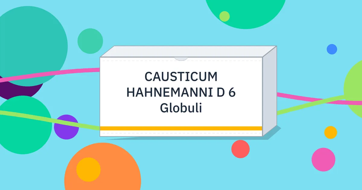 Symbolbild: Packung mit der Aufschrift CAUSTICUM HAHNEMANNI D 6 Globuli (PZN 11555244) – Verfügbarkeit und Bezug in Apotheken in Frankfurt am Main