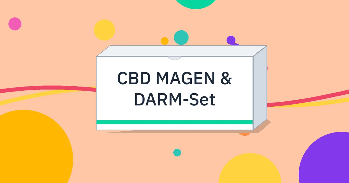 Symbolbild: Packung mit der Aufschrift CBD MAGEN & DARM-Set (PZN 20571489) – Verfügbarkeit und Bezug in Apotheken in Frankfurt am Main