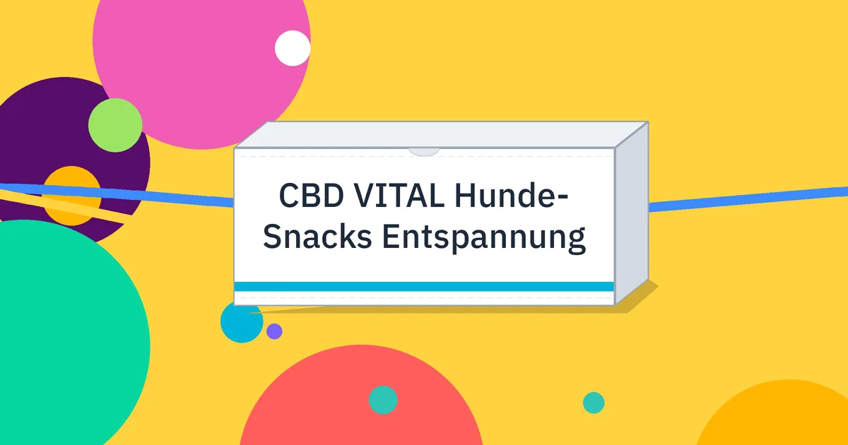 Symbolbild: Packung mit der Aufschrift CBD VITAL Hunde-Snacks Entspannung (PZN 17974048) – Verfügbarkeit und Bezug in Apotheken in Frankfurt am Main