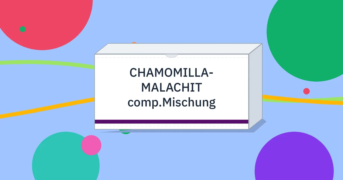 Symbolbild: Packung mit der Aufschrift CHAMOMILLA-MALACHIT comp.Mischung (PZN 01631487) – Verfügbarkeit und Bezug in Apotheken in Frankfurt am Main