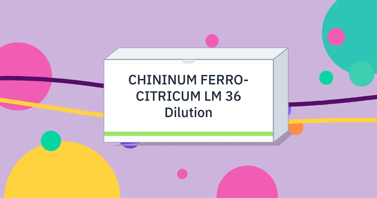 Symbolbild: Packung mit der Aufschrift CHININUM FERRO-CITRICUM LM 36 Dilution (PZN 13442461) – Verfügbarkeit und Bezug in Apotheken in Frankfurt am Main