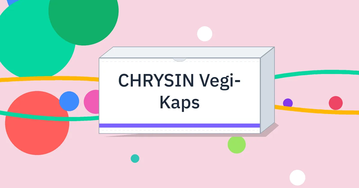 Symbolbild: Packung mit der Aufschrift CHRYSIN Vegi-Kaps (PZN 00470852) – Verfügbarkeit und Bezug in Apotheken in Frankfurt am Main