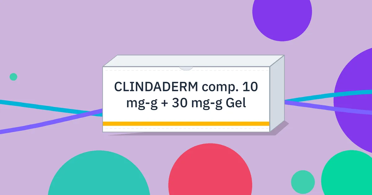 Symbolbild: Packung mit der Aufschrift CLINDADERM comp. 10 mg-g + 30 mg-g Gel (PZN 17446208) – Verfügbarkeit und Bezug in Apotheken in Frankfurt am Main