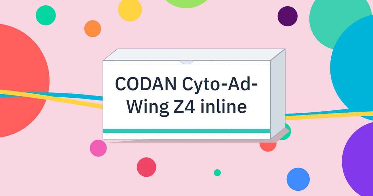 Symbolbild: Packung mit der Aufschrift CODAN Cyto-Ad-Wing Z4 inline (PZN 11089894) – Verfügbarkeit und Bezug in Apotheken in Frankfurt am Main