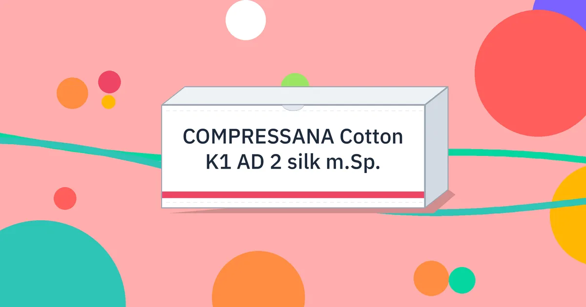 Symbolbild: Packung mit der Aufschrift COMPRESSANA Cotton K1 AD 2 silk m.Sp. (PZN 10215523) – Verfügbarkeit und Bezug in Apotheken in Frankfurt am Main