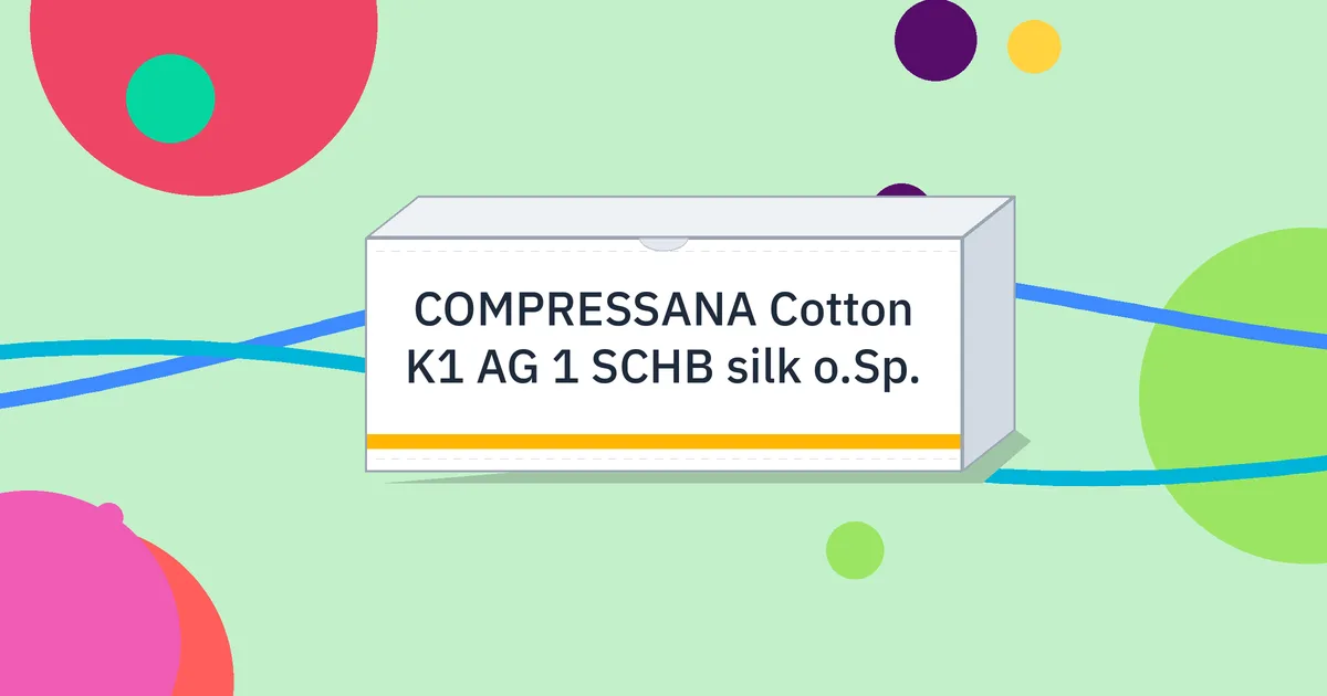 Symbolbild: Packung mit der Aufschrift COMPRESSANA Cotton K1 AG 1 SCHB silk o.Sp. (PZN 16959526) – Verfügbarkeit und Bezug in Apotheken in Frankfurt am Main