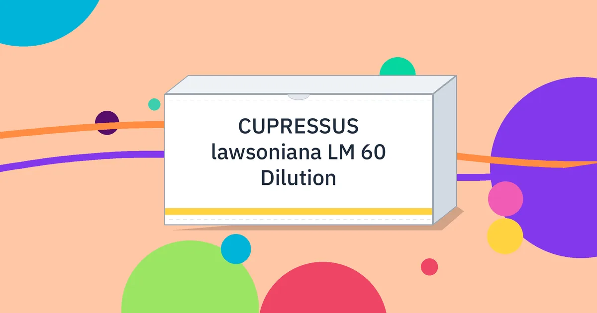 Symbolbild: Packung mit der Aufschrift CUPRESSUS lawsoniana LM 60 Dilution (PZN 13457988) – Verfügbarkeit und Bezug in Apotheken in Frankfurt am Main