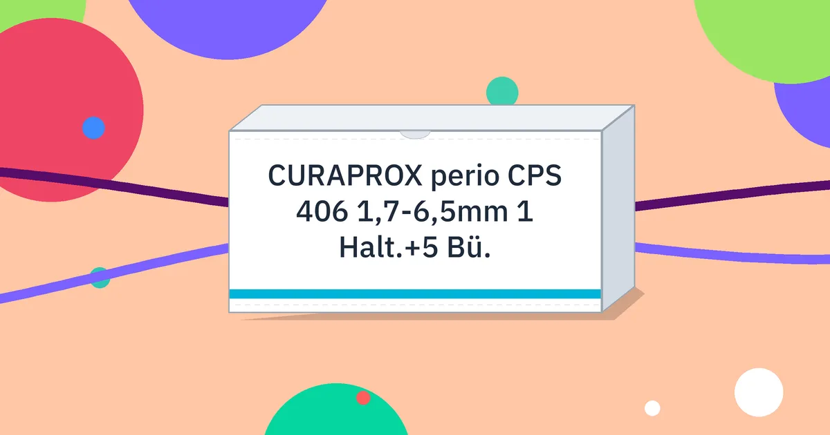 Symbolbild: Packung mit der Aufschrift CURAPROX perio CPS 406 1,7-6,5mm 1 Halt.+5 Bü. (PZN 11728992) – Verfügbarkeit und Bezug in Apotheken in Frankfurt am Main