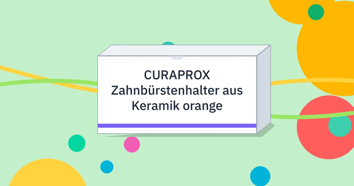 Symbolbild: Packung mit der Aufschrift CURAPROX Zahnbürstenhalter aus Keramik orange (PZN 18823021) – Verfügbarkeit und Bezug in Apotheken in Frankfurt am Main