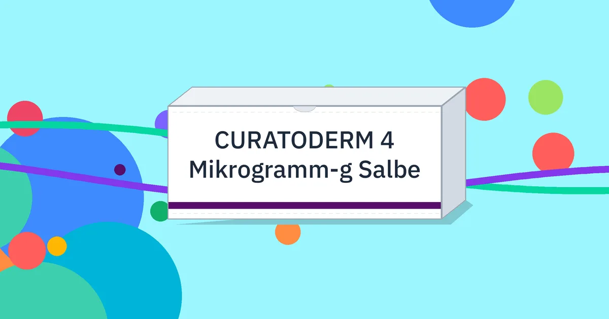 Symbolbild: Packung mit der Aufschrift CURATODERM 4 Mikrogramm-g Salbe (PZN 20195247) – Verfügbarkeit und Bezug in Apotheken in Frankfurt am Main