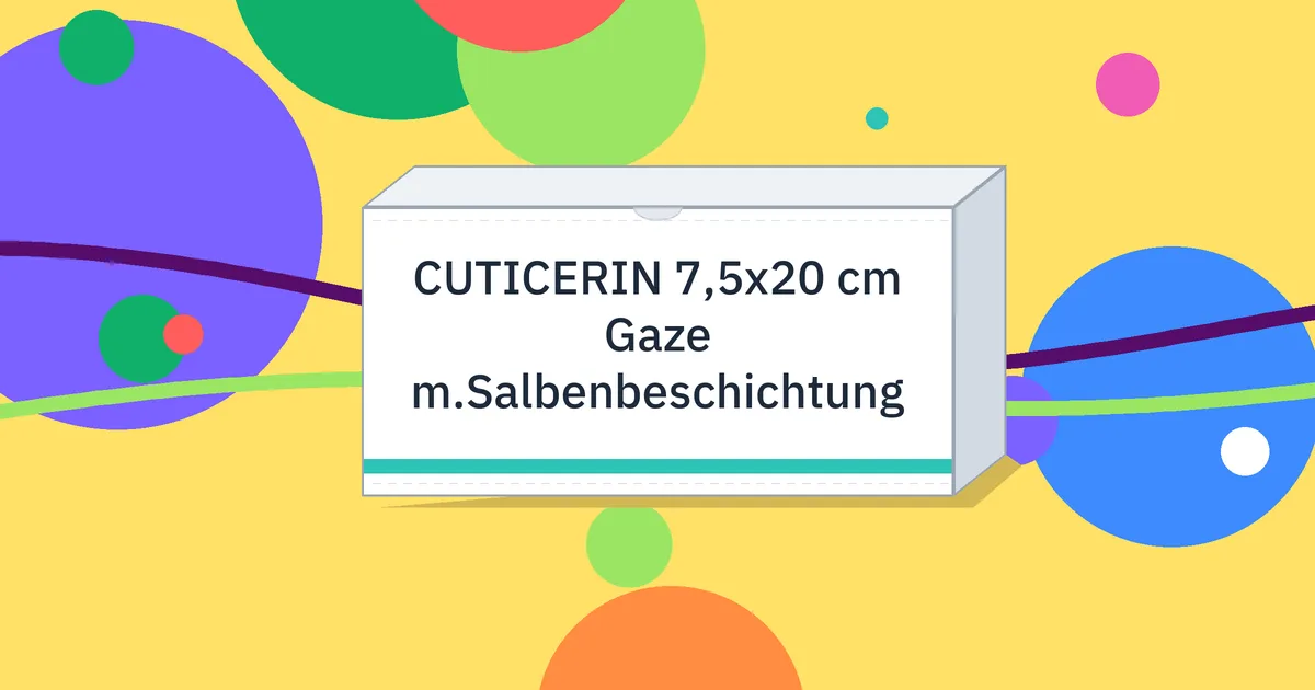 Symbolbild: Packung mit der Aufschrift CUTICERIN 7,5x20 cm Gaze m.Salbenbeschichtung (PZN 18166876) – Verfügbarkeit und Bezug in Apotheken in Frankfurt am Main
