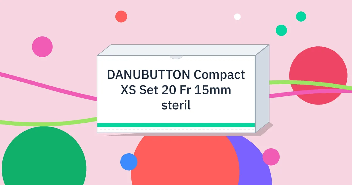 Symbolbild: Packung mit der Aufschrift DANUBUTTON Compact XS Set 20 Fr 15mm steril (PZN 19853159) – Verfügbarkeit und Bezug in Apotheken in Frankfurt am Main