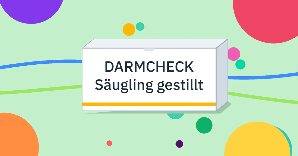 Symbolbild: Packung mit der Aufschrift DARMCHECK Säugling gestillt (PZN 07356094) – Verfügbarkeit und Bezug in Apotheken in Frankfurt am Main