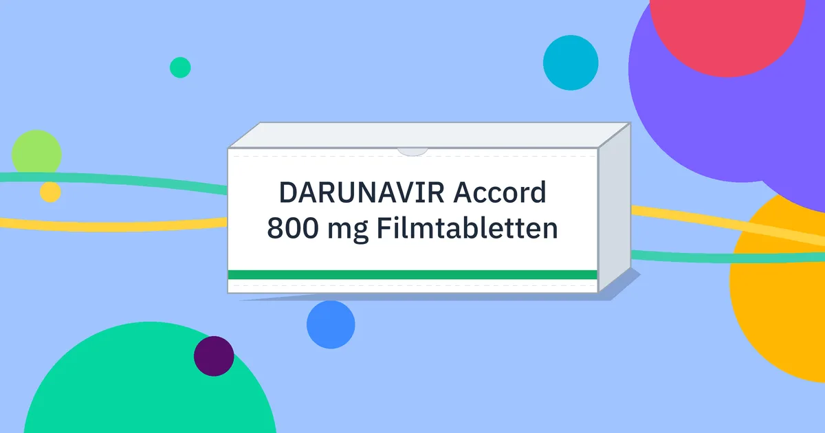 Symbolbild: Packung mit der Aufschrift DARUNAVIR Accord 800 mg Filmtabletten (PZN 15883318) – Verfügbarkeit und Bezug in Apotheken in Frankfurt am Main