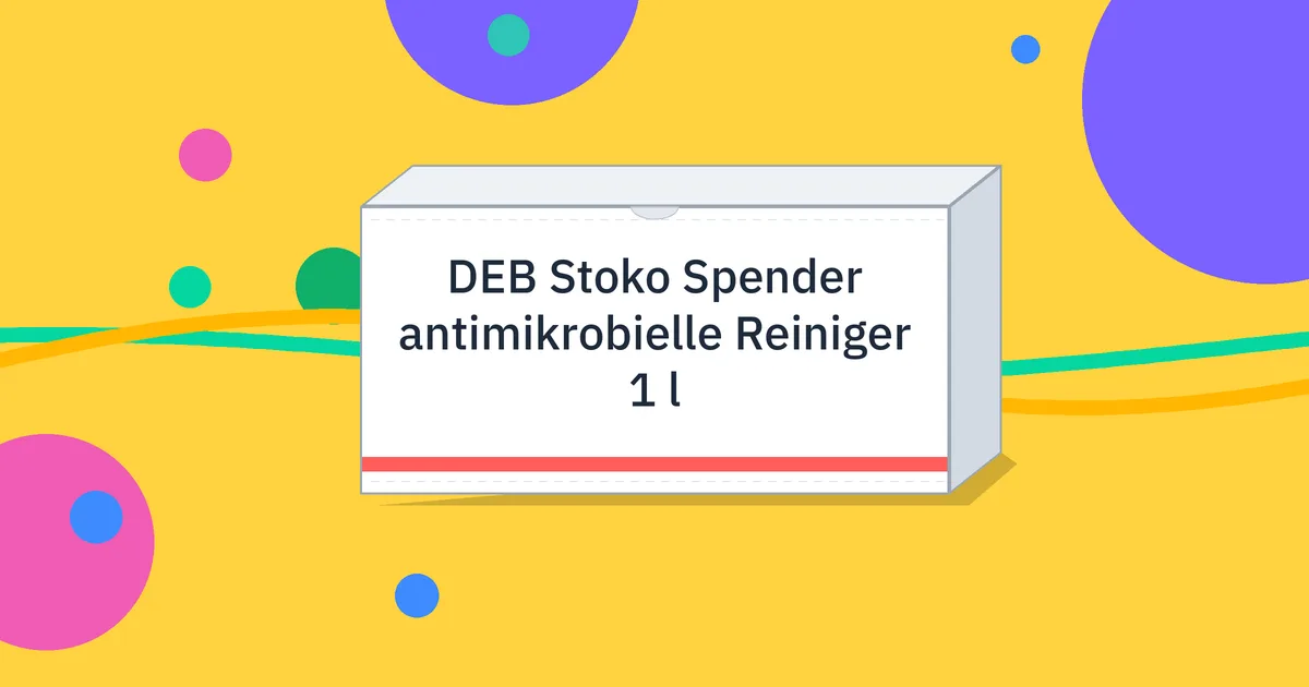 Symbolbild: Packung mit der Aufschrift DEB Stoko Spender antimikrobielle Reiniger 1 l (PZN 11687081) – Verfügbarkeit und Bezug in Apotheken in Frankfurt am Main