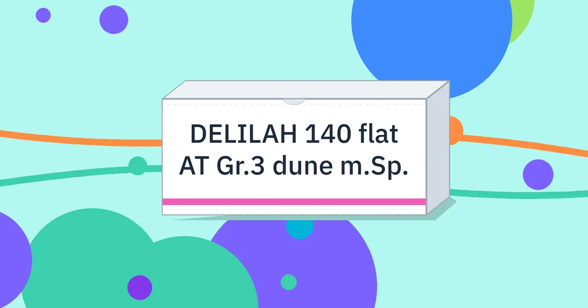 Symbolbild: Packung mit der Aufschrift DELILAH 140 flat AT Gr.3 dune m.Sp. (PZN 14247661) – Verfügbarkeit und Bezug in Apotheken in Frankfurt am Main