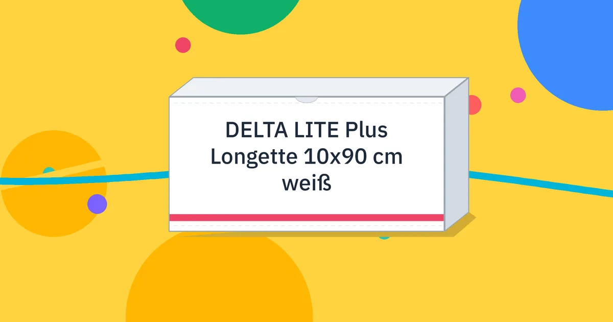 Symbolbild: Packung mit der Aufschrift DELTA LITE Plus Longette 10x90 cm weiß (PZN 00314098) – Verfügbarkeit und Bezug in Apotheken in Frankfurt am Main