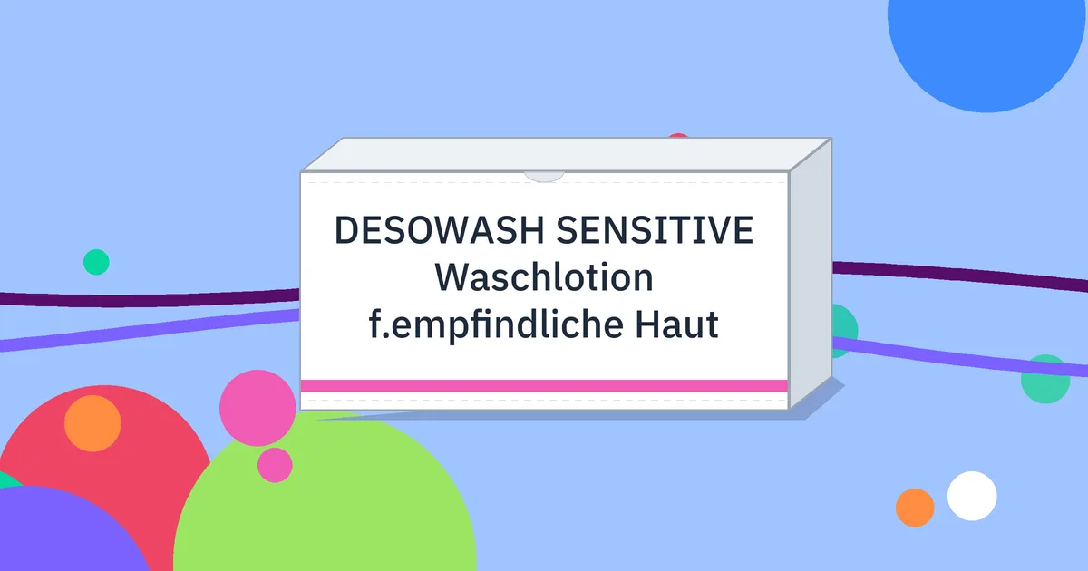 Symbolbild: Packung mit der Aufschrift DESOWASH SENSITIVE Waschlotion f.empfindliche Haut (PZN 16766023) – Verfügbarkeit und Bezug in Apotheken in Frankfurt am Main