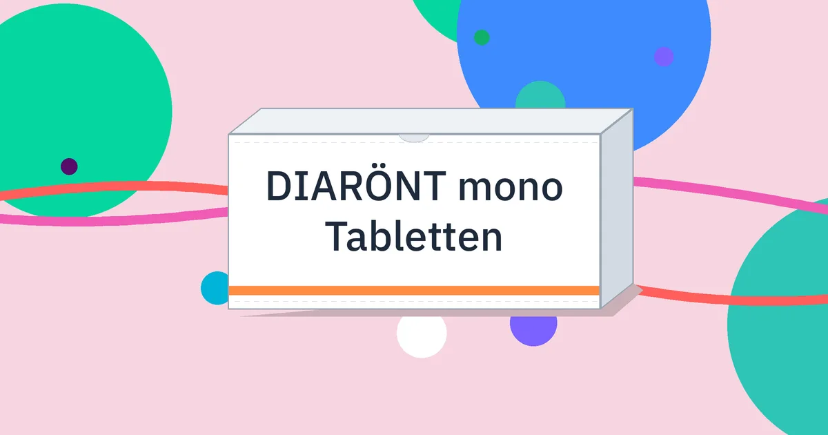 Symbolbild: Packung mit der Aufschrift DIARÖNT mono Tabletten (PZN 04759472) – Verfügbarkeit und Bezug in Apotheken in Frankfurt am Main