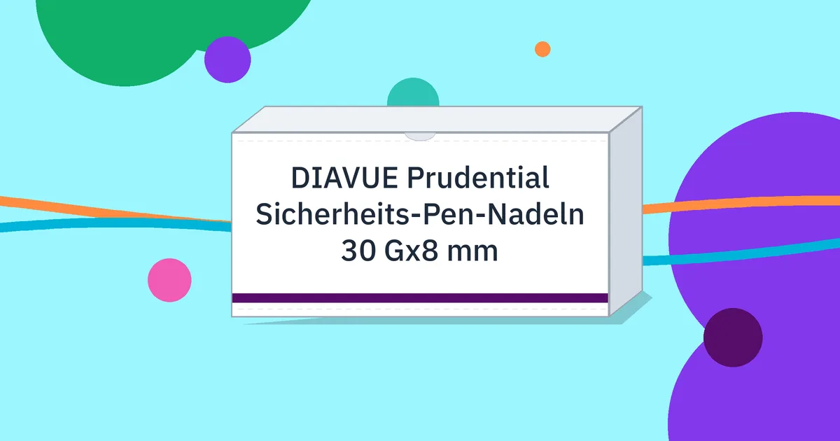 Symbolbild: Packung mit der Aufschrift DIAVUE Prudential Sicherheits-Pen-Nadeln 30 Gx8 mm (PZN 08738509) – Verfügbarkeit und Bezug in Apotheken in Frankfurt am Main