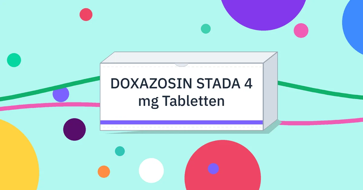 Symbolbild: Packung mit der Aufschrift DOXAZOSIN STADA 4 mg Tabletten (PZN 00192028) – Verfügbarkeit und Bezug in Apotheken in Frankfurt am Main