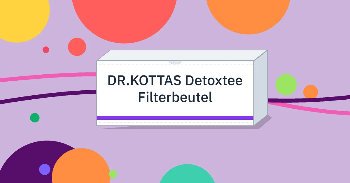 Symbolbild: Packung mit der Aufschrift DR.KOTTAS Detoxtee Filterbeutel (PZN 11868351) – Verfügbarkeit und Bezug in Apotheken in Frankfurt am Main