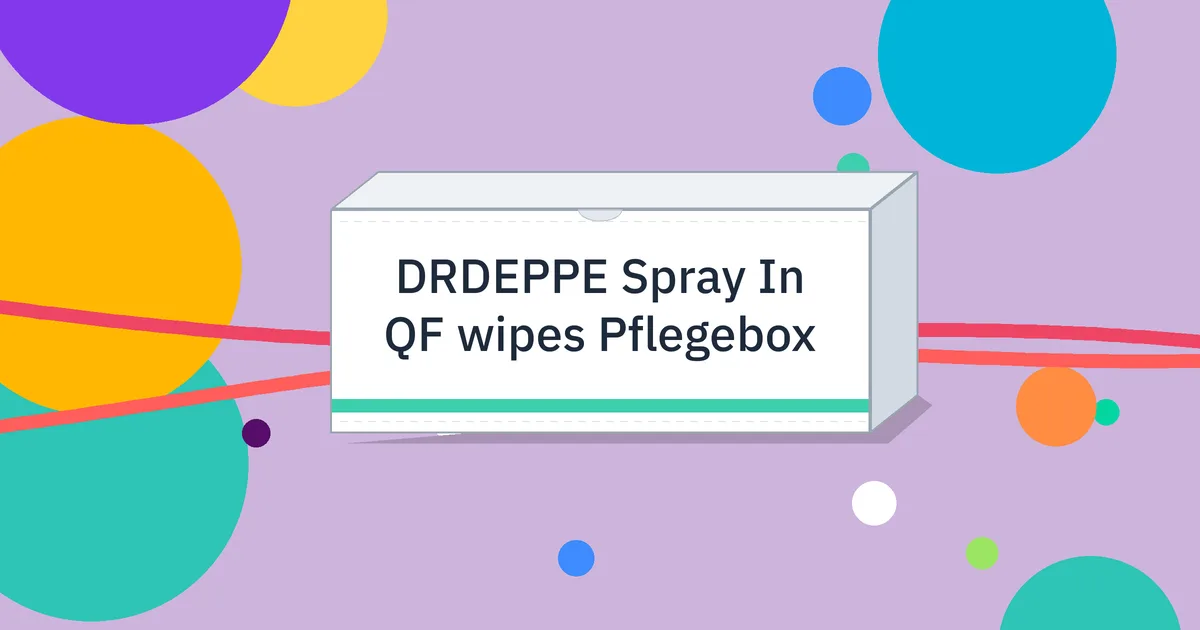 Symbolbild: Packung mit der Aufschrift DRDEPPE Spray In QF wipes Pflegebox (PZN 19692733) – Verfügbarkeit und Bezug in Apotheken in Frankfurt am Main