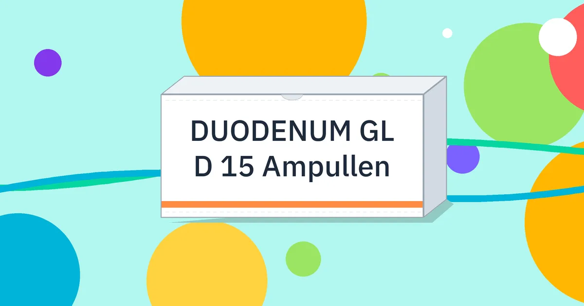 Symbolbild: Packung mit der Aufschrift DUODENUM GL D 15 Ampullen (PZN 02919368) – Verfügbarkeit und Bezug in Apotheken in Frankfurt am Main