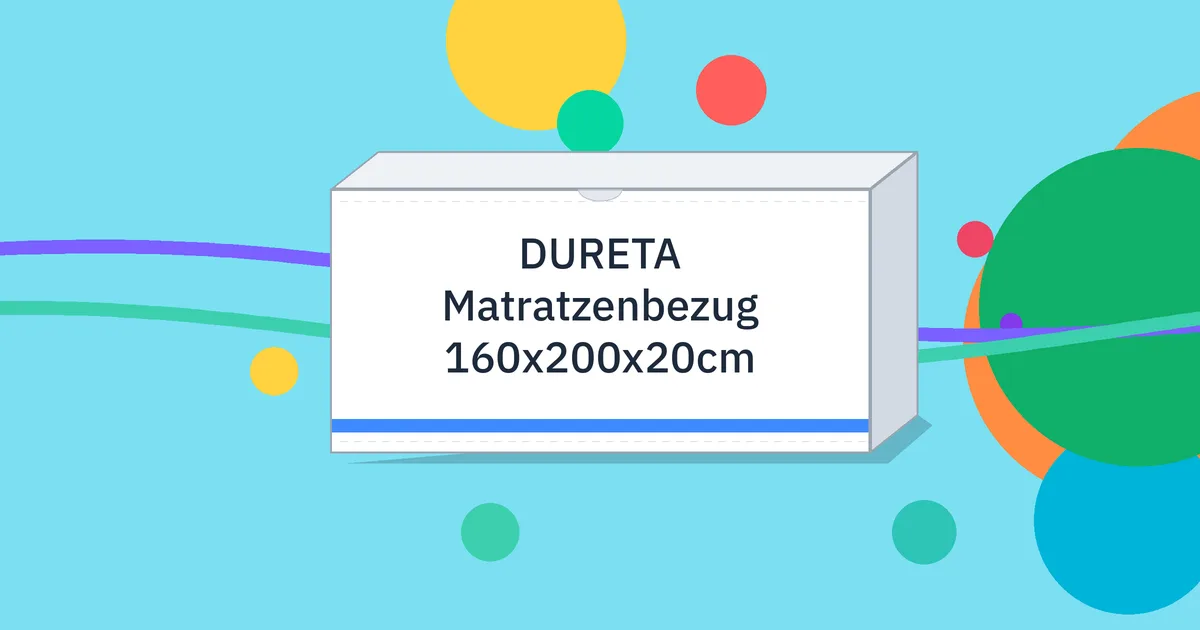 Symbolbild: Packung mit der Aufschrift DURETA Matratzenbezug 160x200x20cm (PZN 01855790) – Verfügbarkeit und Bezug in Apotheken in Frankfurt am Main
