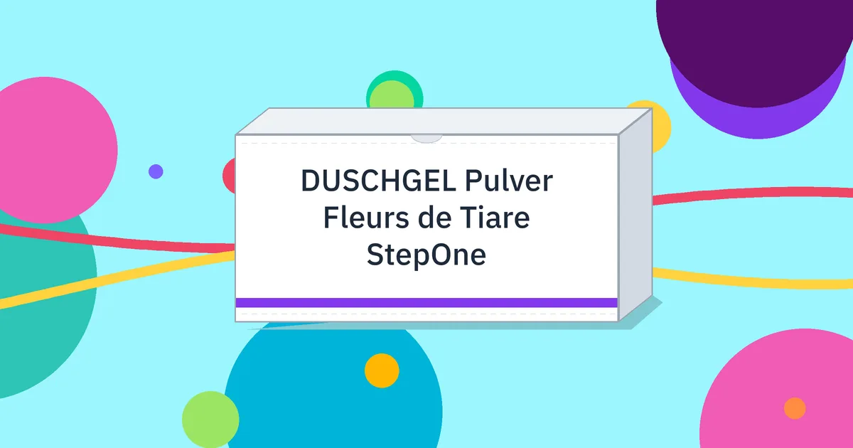 Symbolbild: Packung mit der Aufschrift DUSCHGEL Pulver Fleurs de Tiare StepOne (PZN 19143653) – Verfügbarkeit und Bezug in Apotheken in Frankfurt am Main