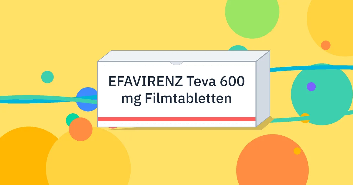 Symbolbild: Packung mit der Aufschrift EFAVIRENZ Teva 600 mg Filmtabletten (PZN 06990133) – Verfügbarkeit und Bezug in Apotheken in Frankfurt am Main