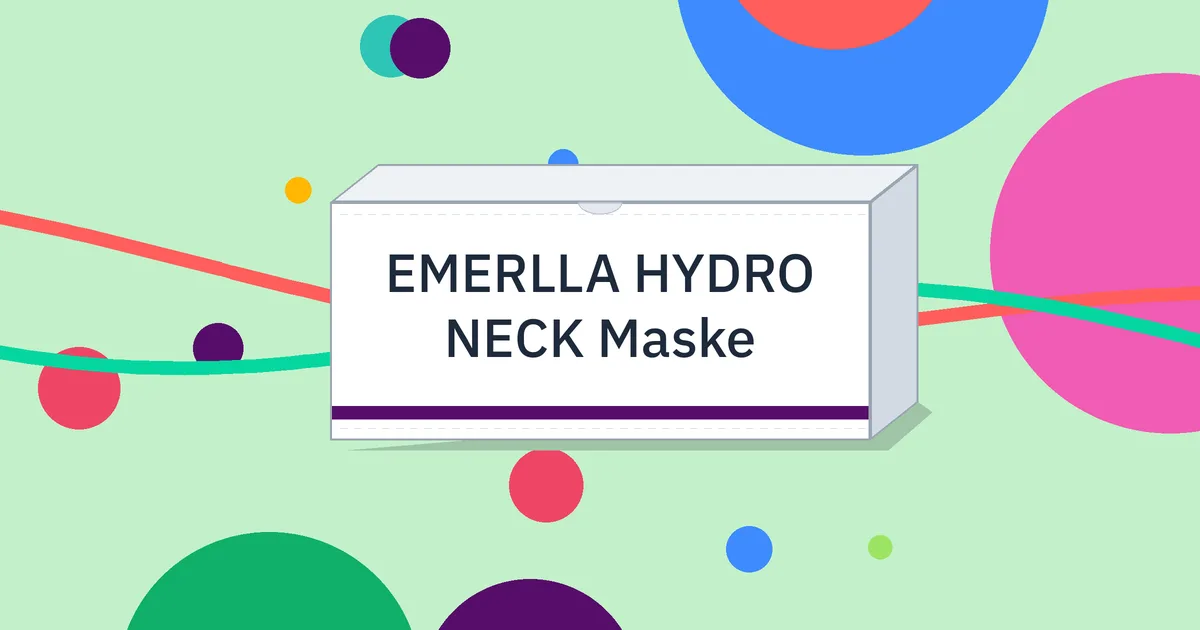 Symbolbild: Packung mit der Aufschrift EMERLLA HYDRO NECK Maske (PZN 16336860) – Verfügbarkeit und Bezug in Apotheken in Frankfurt am Main