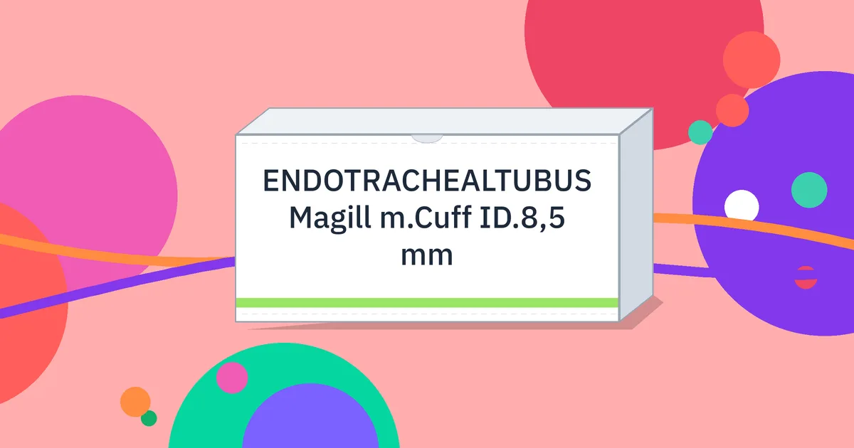 Symbolbild: Packung mit der Aufschrift ENDOTRACHEALTUBUS Magill m.Cuff ID.8,5 mm (PZN 07217458) – Verfügbarkeit und Bezug in Apotheken in Frankfurt am Main